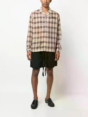 Rhude Logo-embroidered Checked Shirt