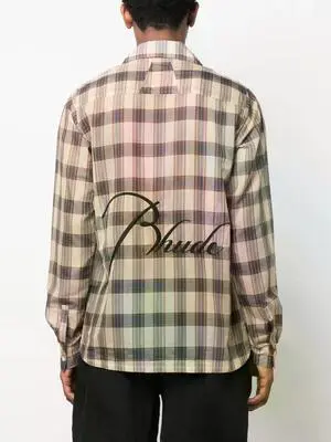 Rhude Logo-embroidered Checked Shirt