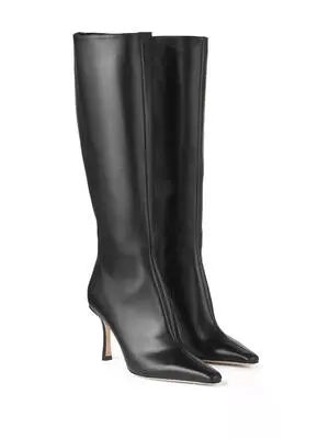 JIMMY CHOO Agathe Pointed-toe Leather Boots