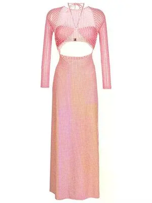 AMIR SLAMA Gingham-check Pattern Maxi Dress - Red