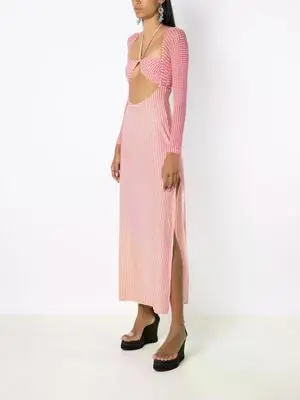 AMIR SLAMA Gingham-check Pattern Maxi Dress