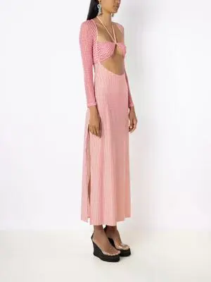 AMIR SLAMA Gingham-check Pattern Maxi Dress