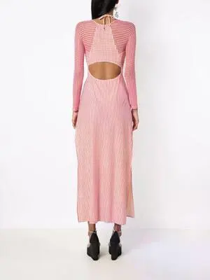 AMIR SLAMA Gingham-check Pattern Maxi Dress