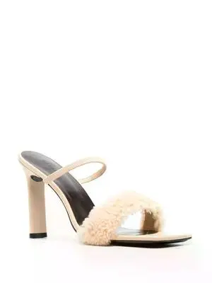 By Far Ada 100mm Shearling Sandals