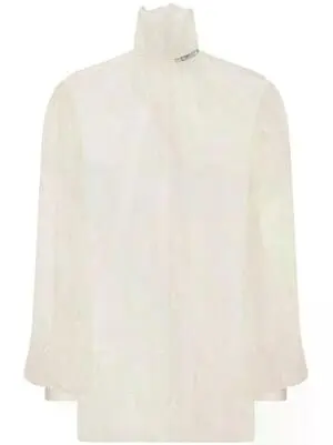 Dolce & Gabbana Lace-trim High Neck Blouse