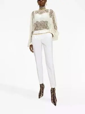 Dolce & Gabbana Lace-trim High Neck Blouse