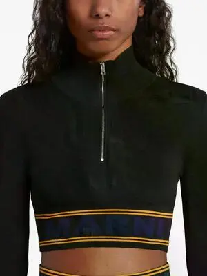 Marni Logo-underband Cropped Jumper