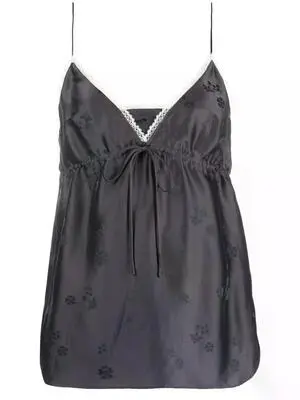 Dorothee Schumacher Floral-motif Drawstring Sleeveless Top - Blue