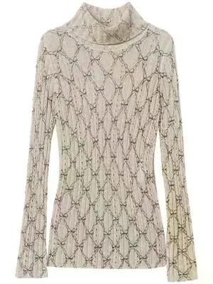 TWINSET Printed Fine Knit Sweater