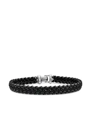 David Yurman Sterling Silver Woven Box Chain Bracelet - Black
