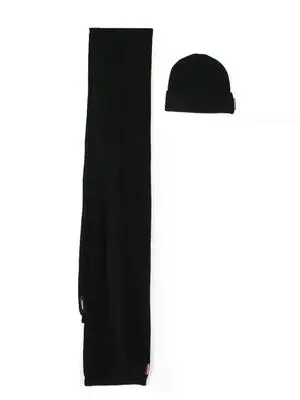 Dsquared2 Wool Scarf And Beanie Set - Black