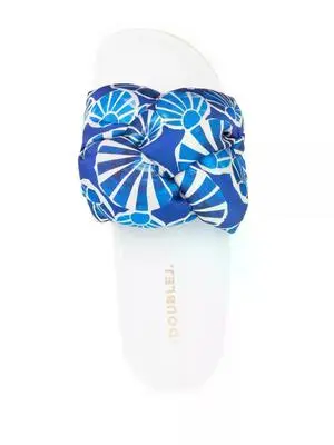La DoubleJ Treccia Braided Flat Slides - Blue