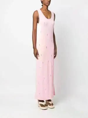 BARROW Distressed Knitted Maxi Dress - Pink