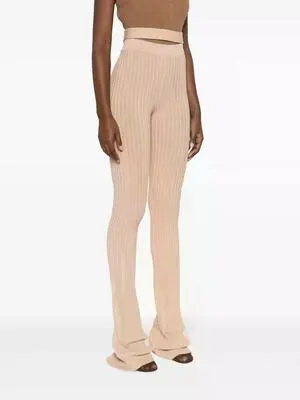 ANDREĀDAMO Ribbed-knit Flared Trousers