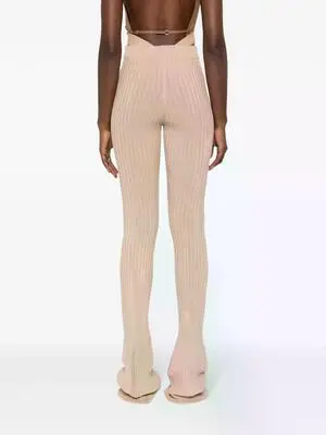 ANDREĀDAMO Ribbed-knit Flared Trousers