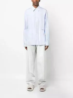 Versace Seashell Baroque Striped Shirt