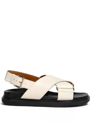Marni Fussbet Leather Sandals - Neutrals