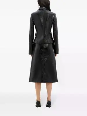 COURREGES Zip-detail Coated Midi Skirt