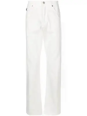 Versace Mid-rise Straight-leg Jeans With Medusa Head Motif - White