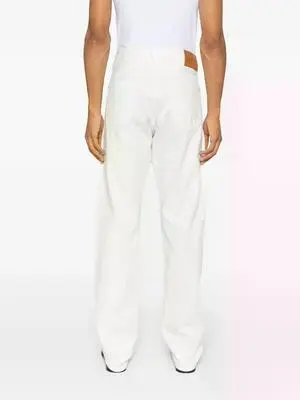 Versace Mid-rise Straight-leg Jeans With Medusa Head Motif - White
