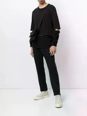 PORTS V Zip Detail Crew Neck Sweatshirt