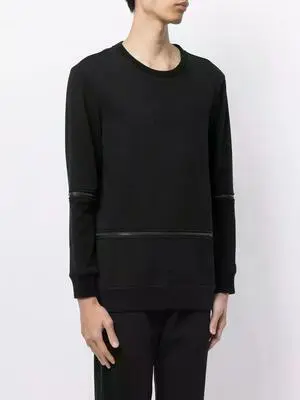 PORTS V Zip Detail Crew Neck Sweatshirt