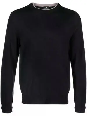 Paul Smith Logo-embroidered Merino Wool Jumper - Blue