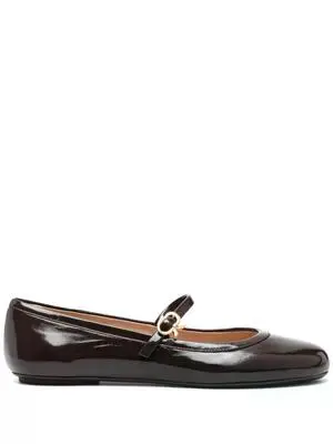 GIANVITO ROSSI Leather Ballet Flats - Brown