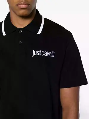 Just Cavalli Logo-embroidered Piqué Polo Shirt