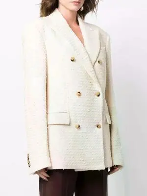 Amiri Knitted Double-breasted Blazer - Neutrals