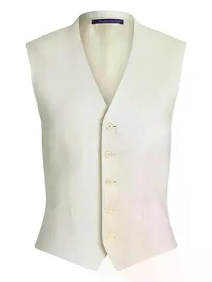 Ralph Lauren Button-up Sleeveless Jacket - White