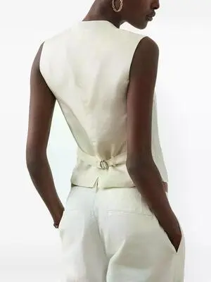 Ralph Lauren Button-up Sleeveless Jacket - White