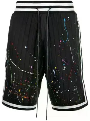 MOSTLY HEARD RARELY SEEN Quilted Paint Splatter Drawstring Shorts