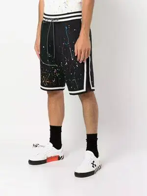 MOSTLY HEARD RARELY SEEN Quilted Paint Splatter Drawstring Shorts