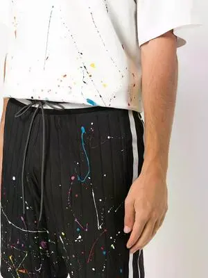 MOSTLY HEARD RARELY SEEN Quilted Paint Splatter Drawstring Shorts