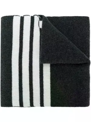 Thom Browne 4-bar Stripe Cashmere Scarf - Grey