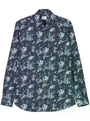 MAZZARELLI Botanical-print Cotton Shirt