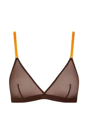 MAISON CLOSE Corps À Corps Mesh Triangle Bra - Brown