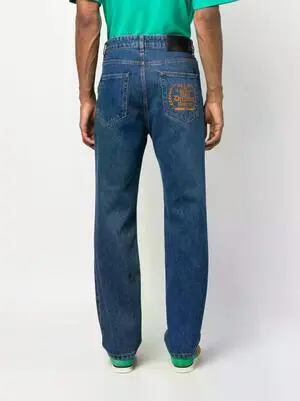 MSGM Logo-embroidered Straight-leg Jeans