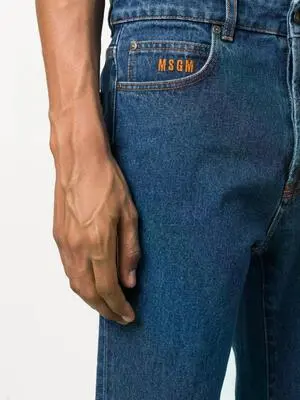 MSGM Logo-embroidered Straight-leg Jeans
