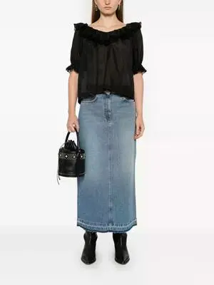 FORTELA Five-pocket Denim Midi Skirt