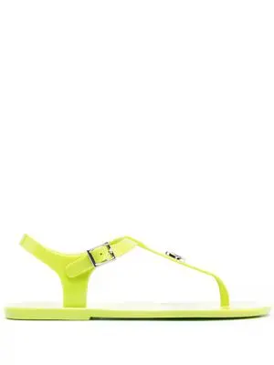 Michael Kors Logo Plaque Thong Sandals - Green
