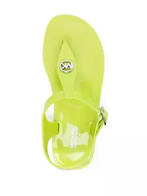 Michael Kors Logo Plaque Thong Sandals - Green
