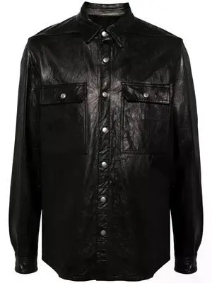 Rick Owens Leather Shirt Jacket