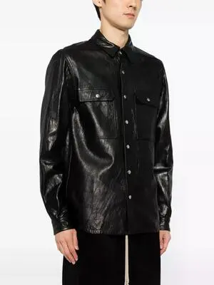 Rick Owens Leather Shirt Jacket