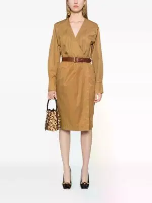 Saint Laurent Belted Twill Dress