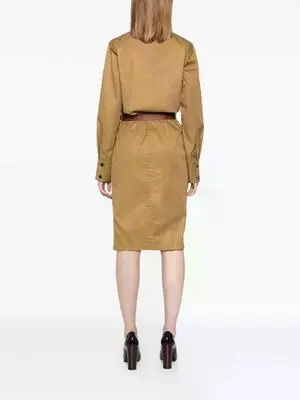 Saint Laurent Belted Twill Dress