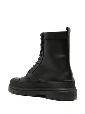 Calvin Klein Debossed Leather Ankle Boots