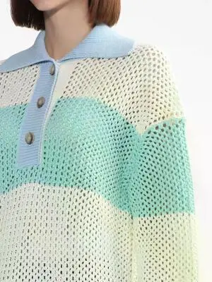 HALFBOY Three-tone Cotton Polo Collar