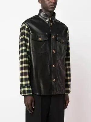 Versace Checked-panel Shirt Jacket